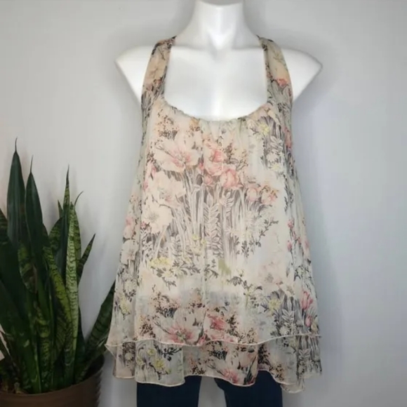 West Kei | Tops | Y2k West Kei Trapeze Style Nuetral Floral Tank Top ...
